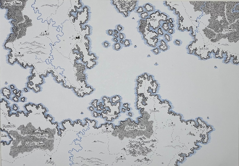 Handdrawn, Custom Land and City Fantasy Maps (A5, A4, A3) for Dnd, a ...