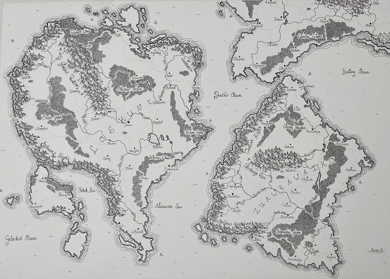 Handdrawn, Custom Land and City Fantasy Maps (A5, A4, A3) for Dnd, a ...