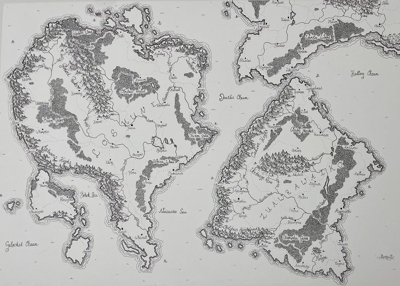 Handdrawn, Custom Land and City Fantasy Maps (A5, A4, A3) for Dnd, a ...