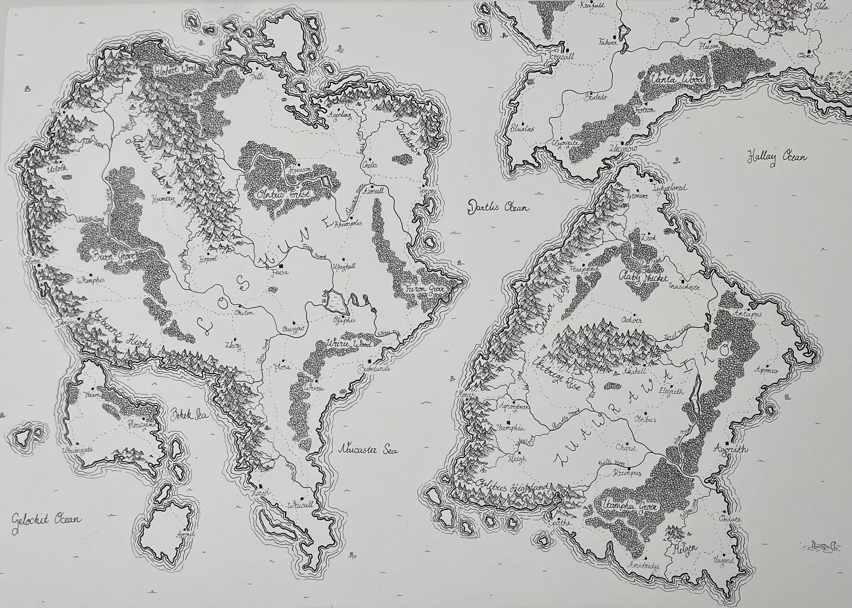 Handdrawn, Custom Land and City Fantasy Maps (A5, A4, A3) for Dnd, a ...