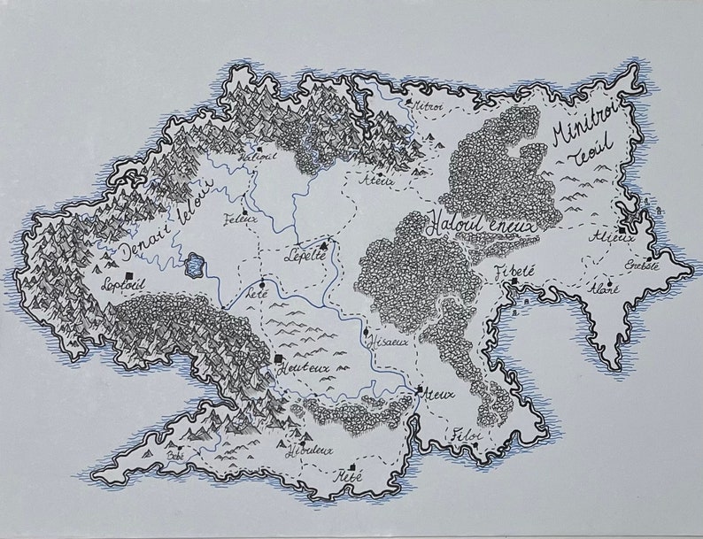 Handdrawn, Custom Land and City Fantasy Maps (A5, A4, A3) for Dnd, a ...