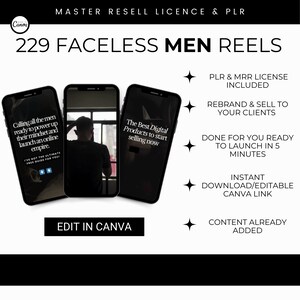 229 Faceless Men Reels Dark Aesthetic With Done for You Content ...