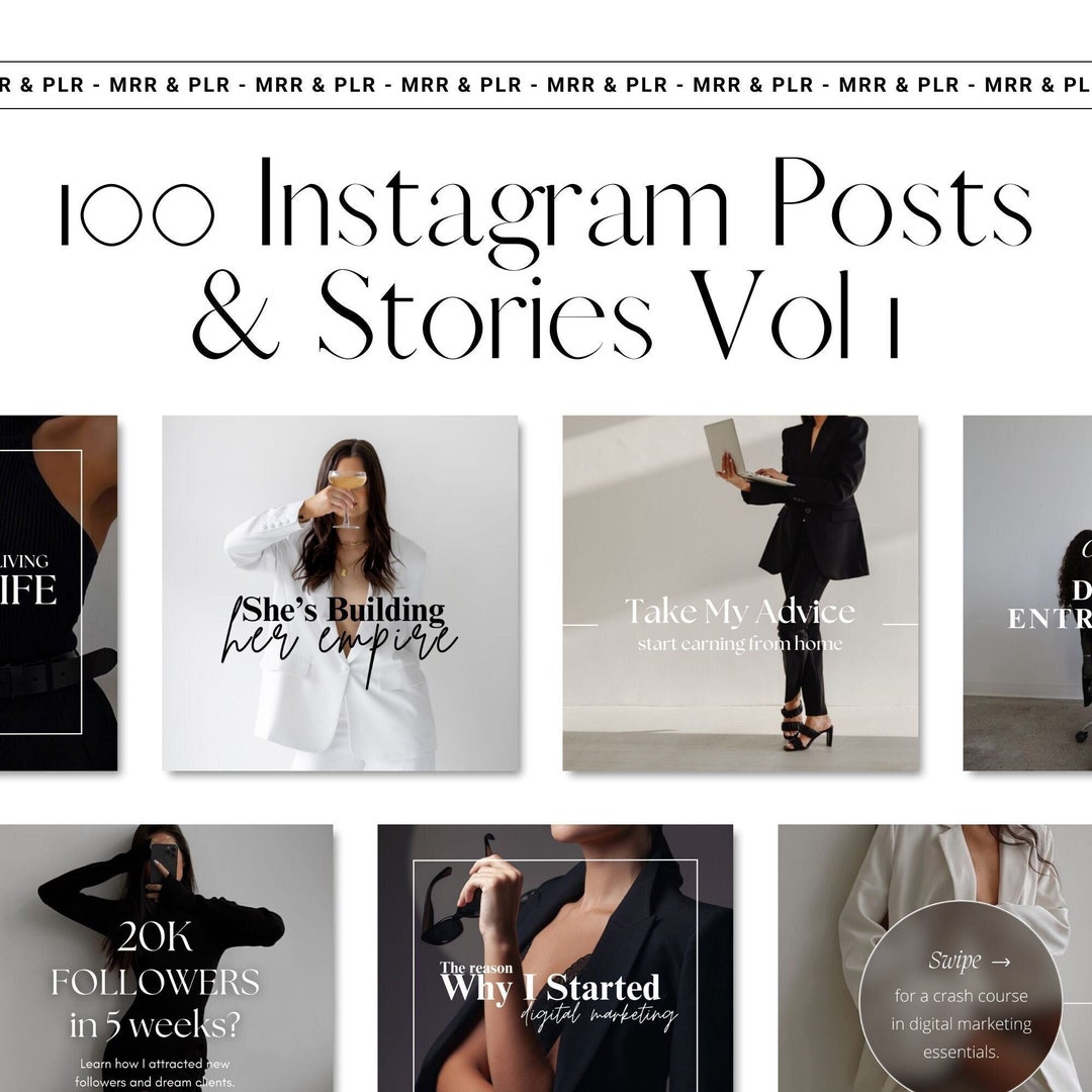 100 Faceless Instagram Post Templates, MRR PLR Canva Templates - Etsy