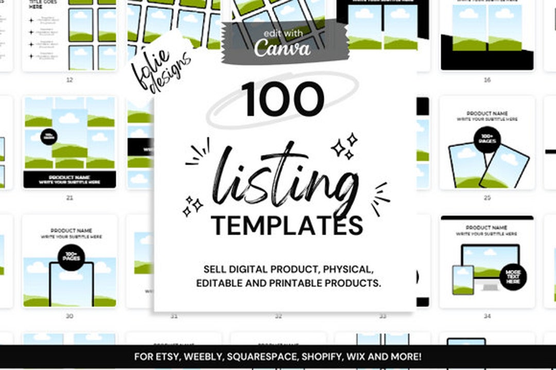 Etsy Listing Mockup Templates: 100+ Digital Product Displays (digital ...