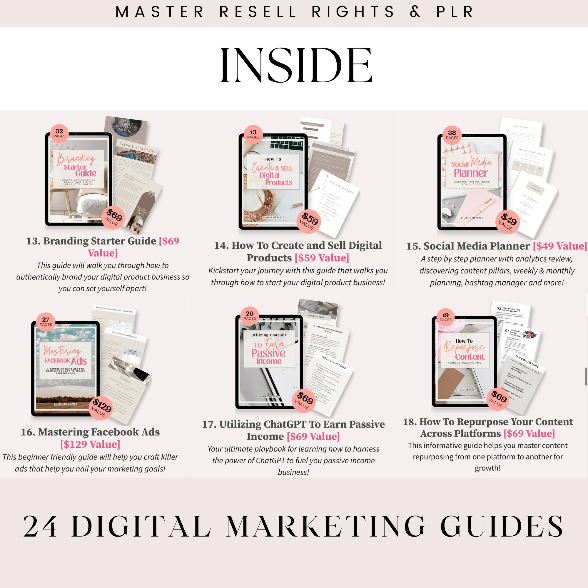 Social Media Growth Bundle, 24 Digital Marketing Guides With Master Resell Rights, Done for You ...