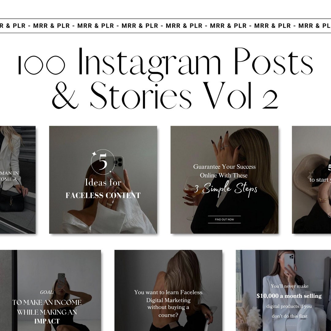 100 Faceless Instagram Posts and Matching Stories VOL 2, Faceless ...
