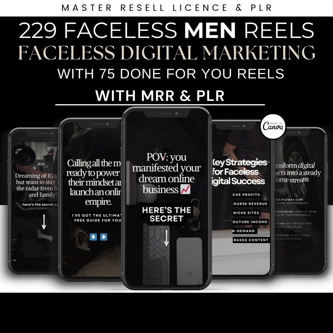 229 Faceless Men Reels Dark Aesthetic With Done for You Content ...