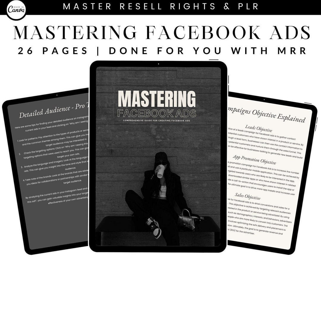 Mastering Facebook Ads Guide 2024: 26-page Ebook (MRR & PLR) (digital ...