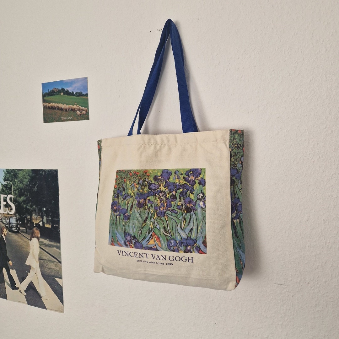 Van Gogh Tote Bag Aesthetic Jute Bag With Zipper and Inner Pocket - Etsy