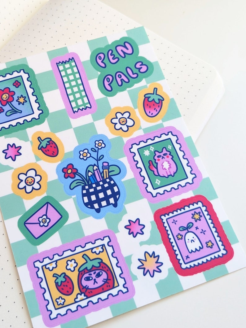 Pen Pals Sticker Sheet - A6 Matte Vinyl Stickers - Etsy