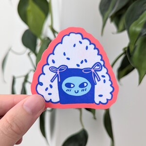 Cute Onigiri Sticker - Food Sticker, Cute Art Sticker, Vinyl Sticker ...