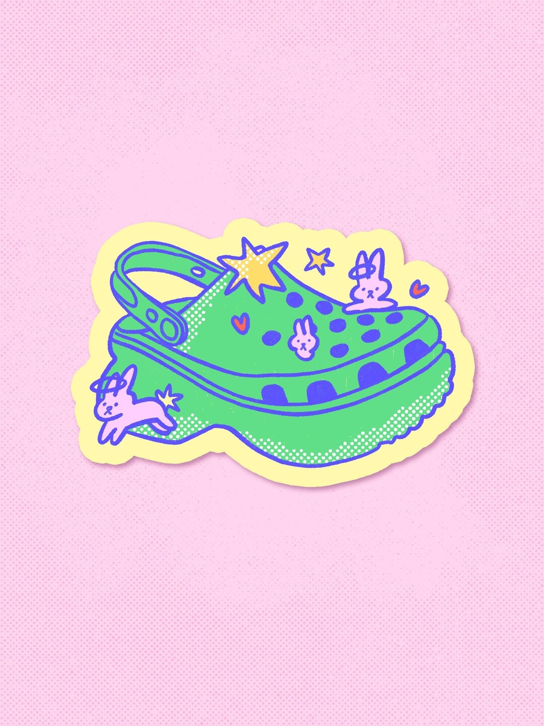 Croc Bunnies Sticker - Croc Sticker, Bunny Sticker, Green Croc, Cute ...