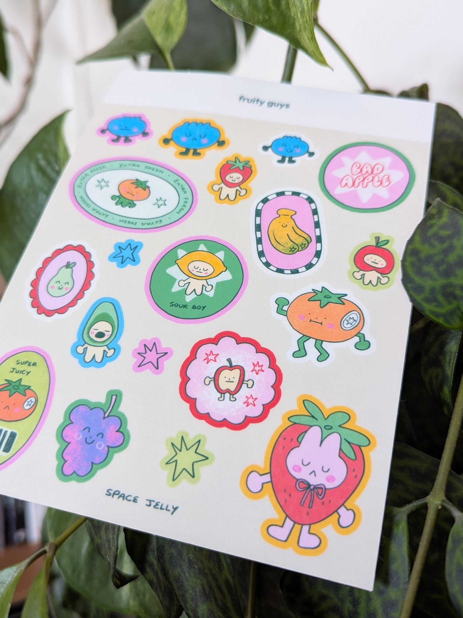 Fruity Guys Sticker Sheet: A6 Matte Vinyl Stickers - Etsy