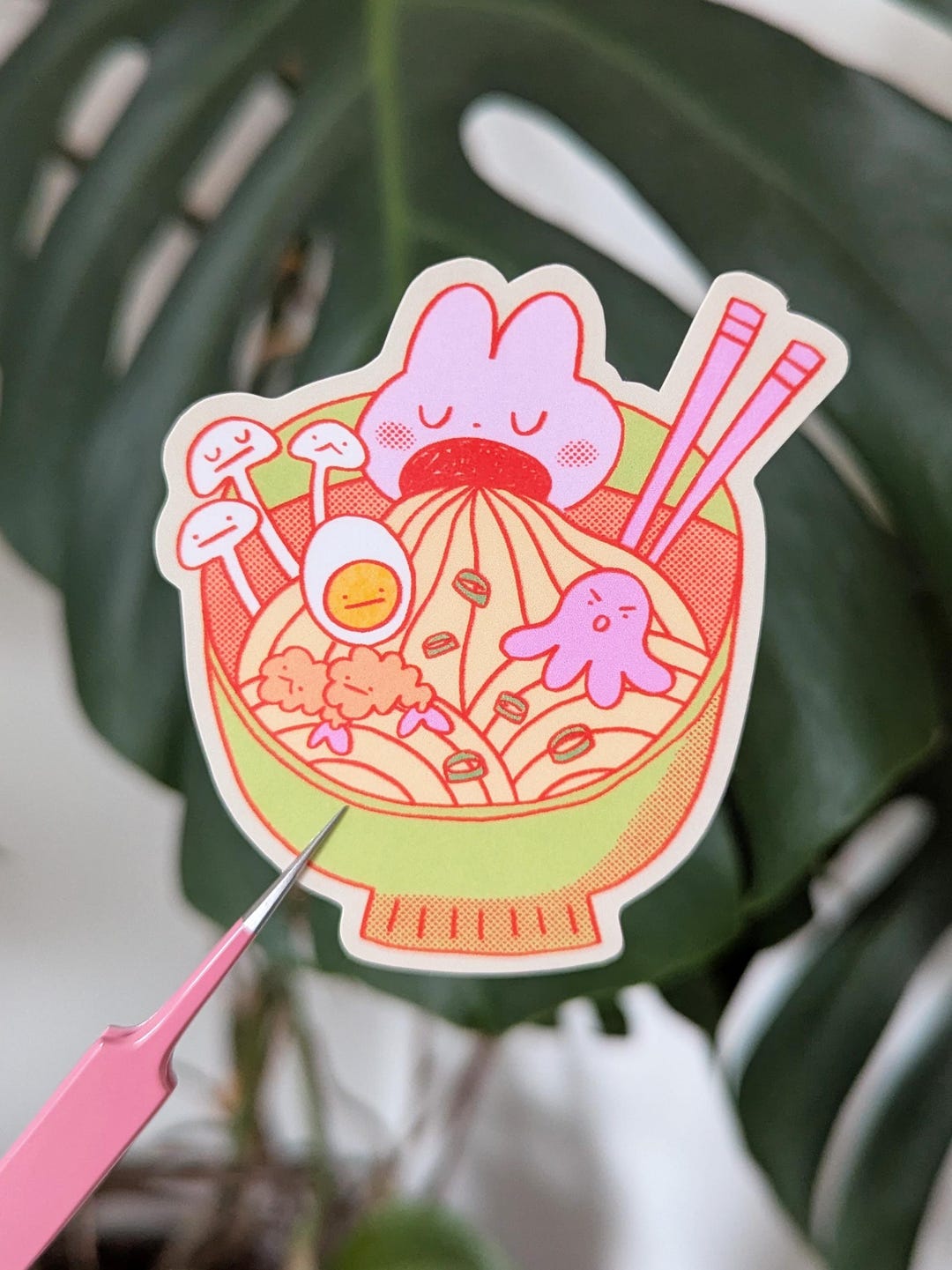 Ramen Bowl Bunny Sticker - Ramen Sticker, Vinyl Sticker, Food Sticker ...