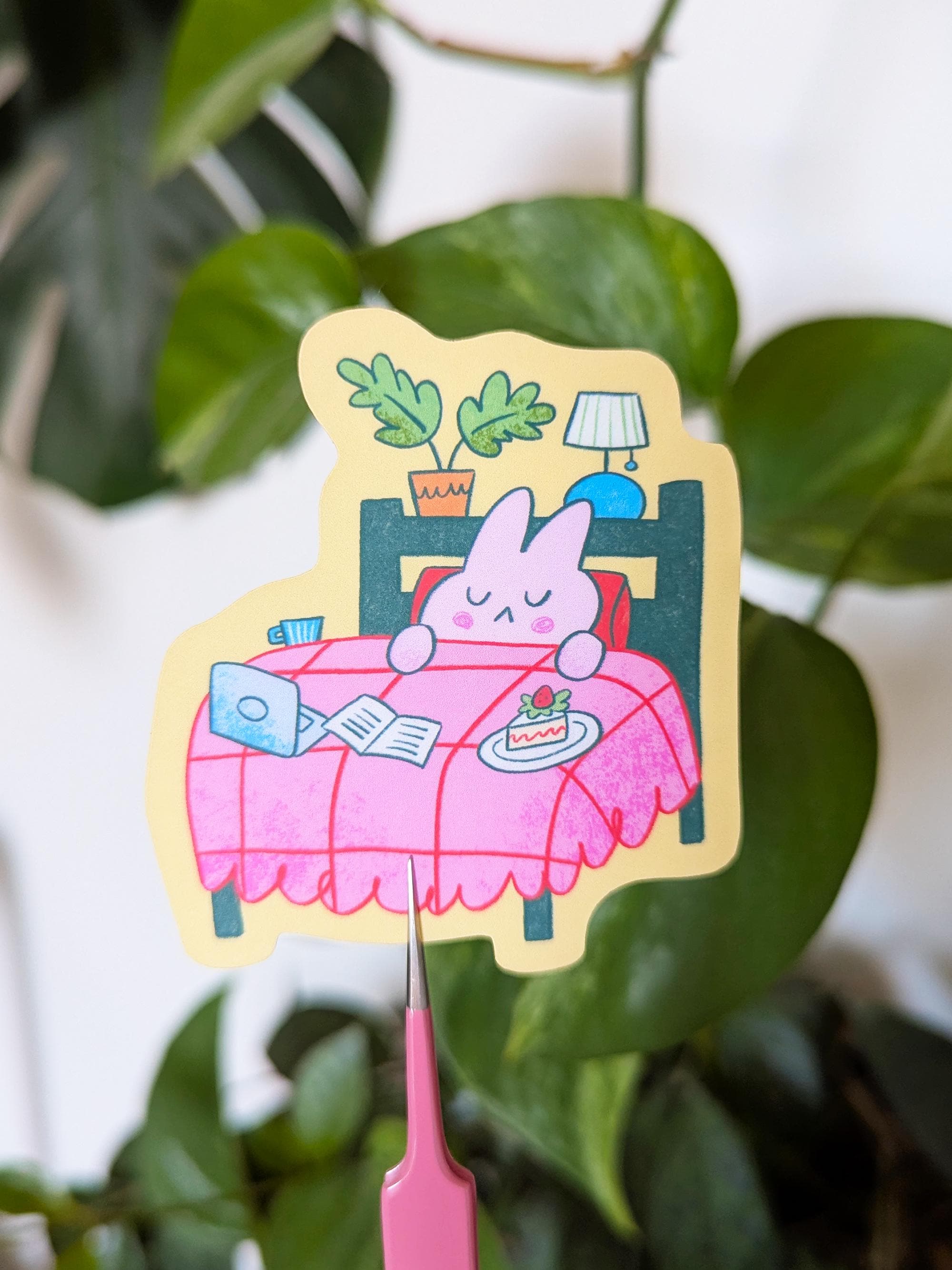 Not Moving Sticker - Cosy Sticker, Cozy Bedroom, Cute Bunny, Cute ...