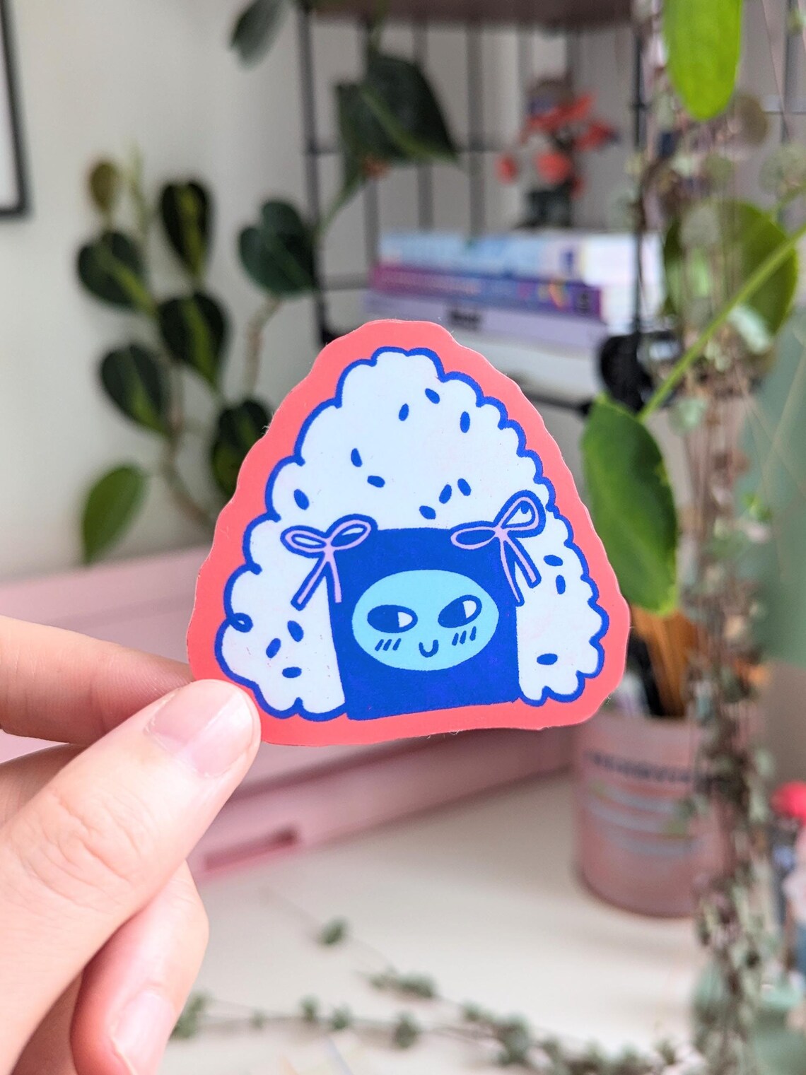 Cute Onigiri Sticker Food Sticker, Cute Art Sticker, Vinyl Sticker ...