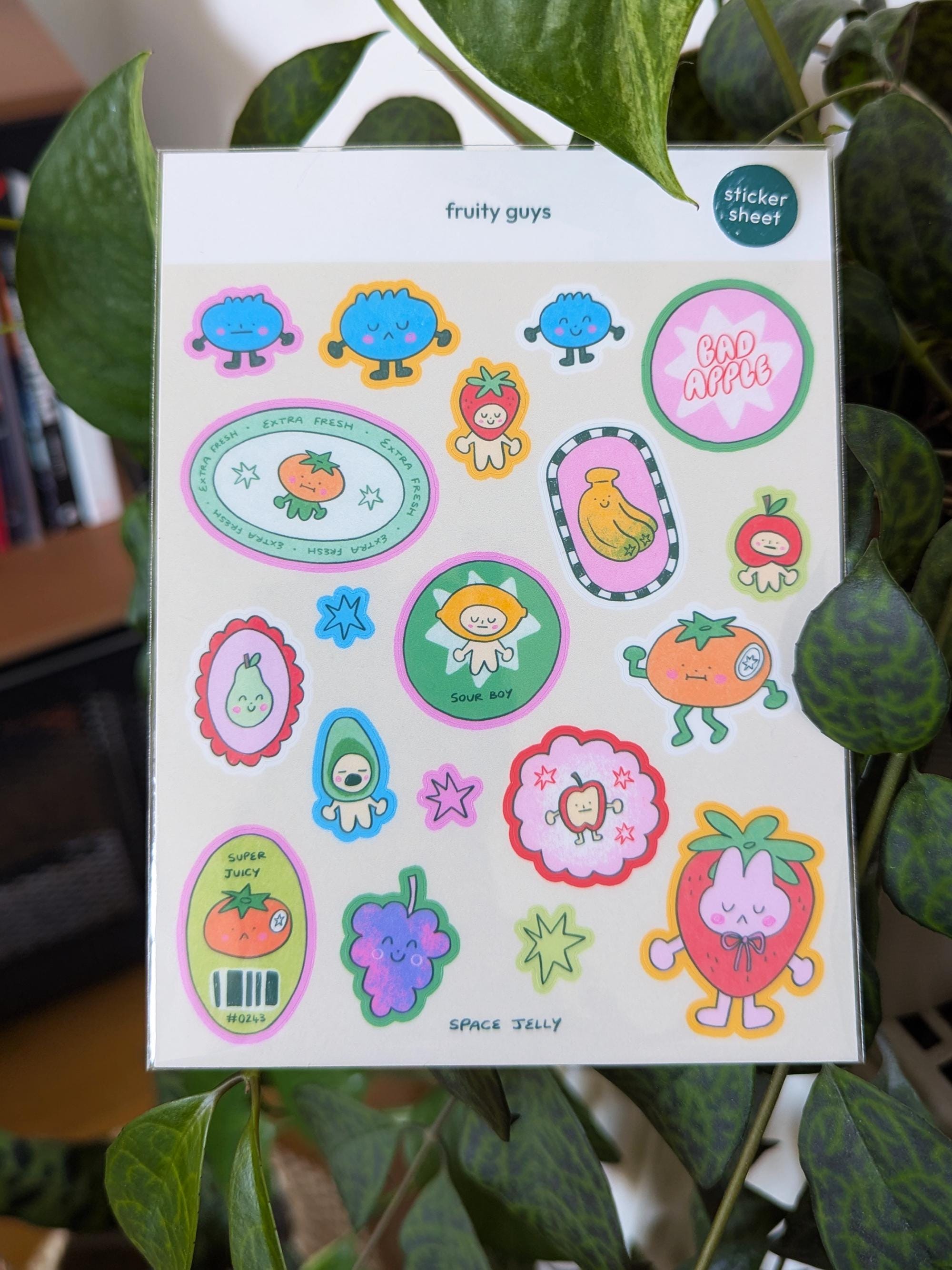 Fruity Guys Sticker Sheet: A6 Matte Vinyl Stickers - Etsy