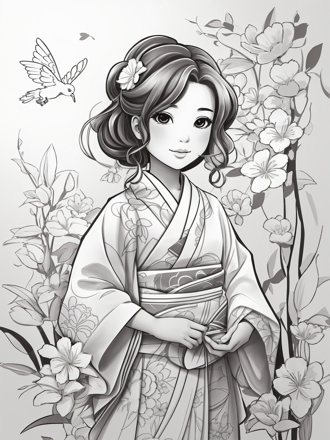 Japanese Kimono Coloring Book-traditional Designs for Relaxation and ...