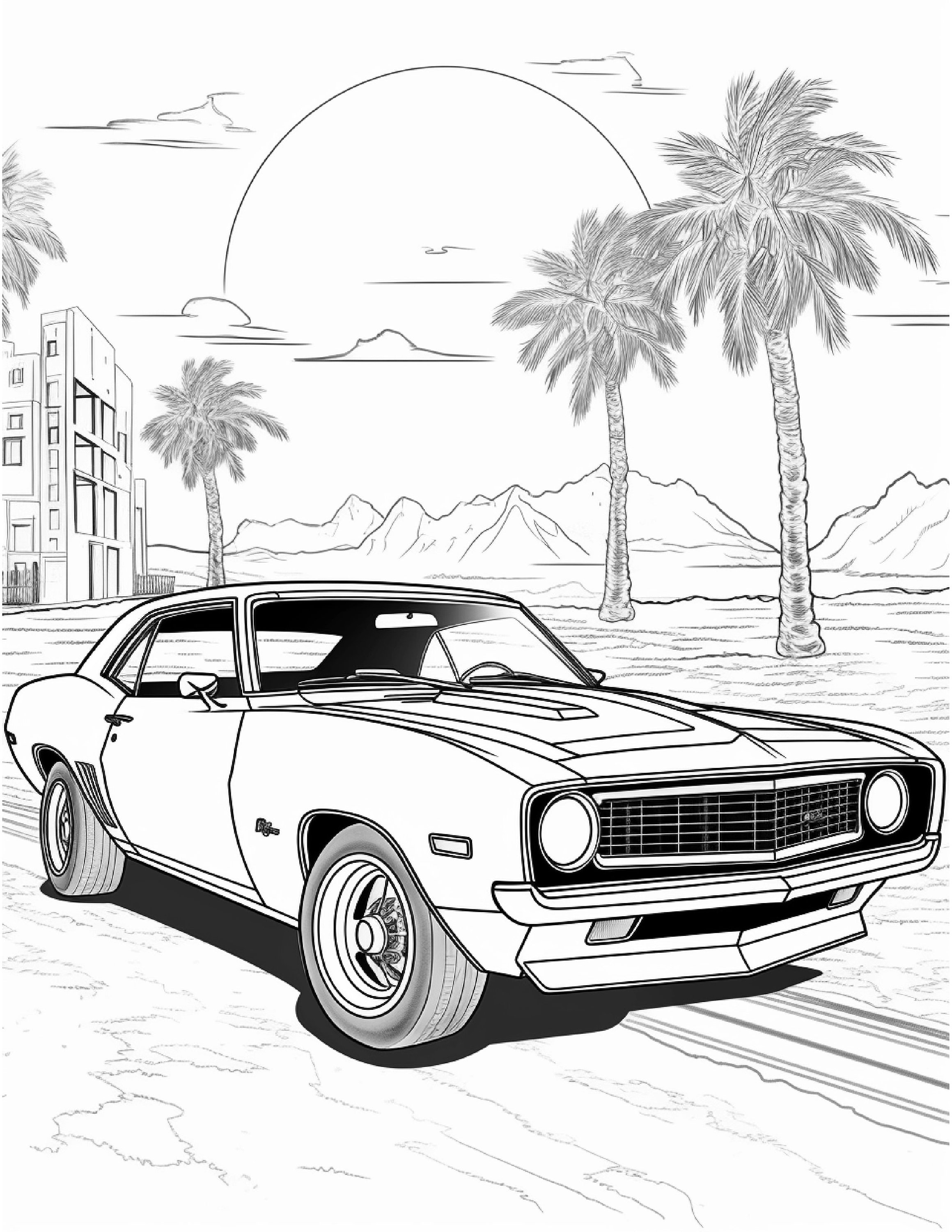 70 American Muscle Cars Coloring Pages, Download American Classic Cars ...