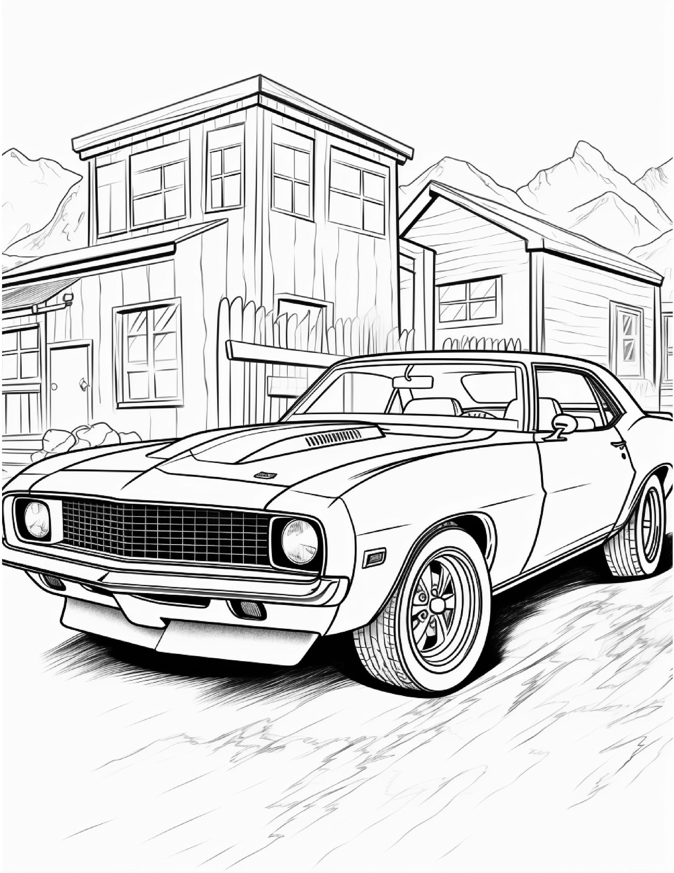 70 American Muscle Cars Coloring Pages, Download American Classic Cars ...
