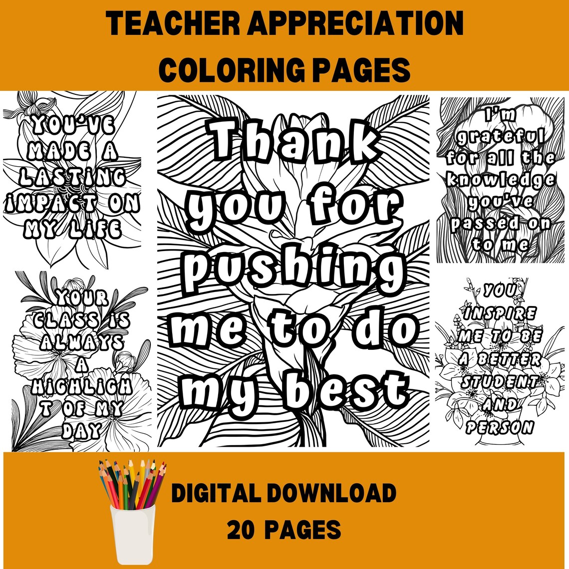 Teacher Appreciation Coloring Pages, Teacher Appreciation Week 2024 ...