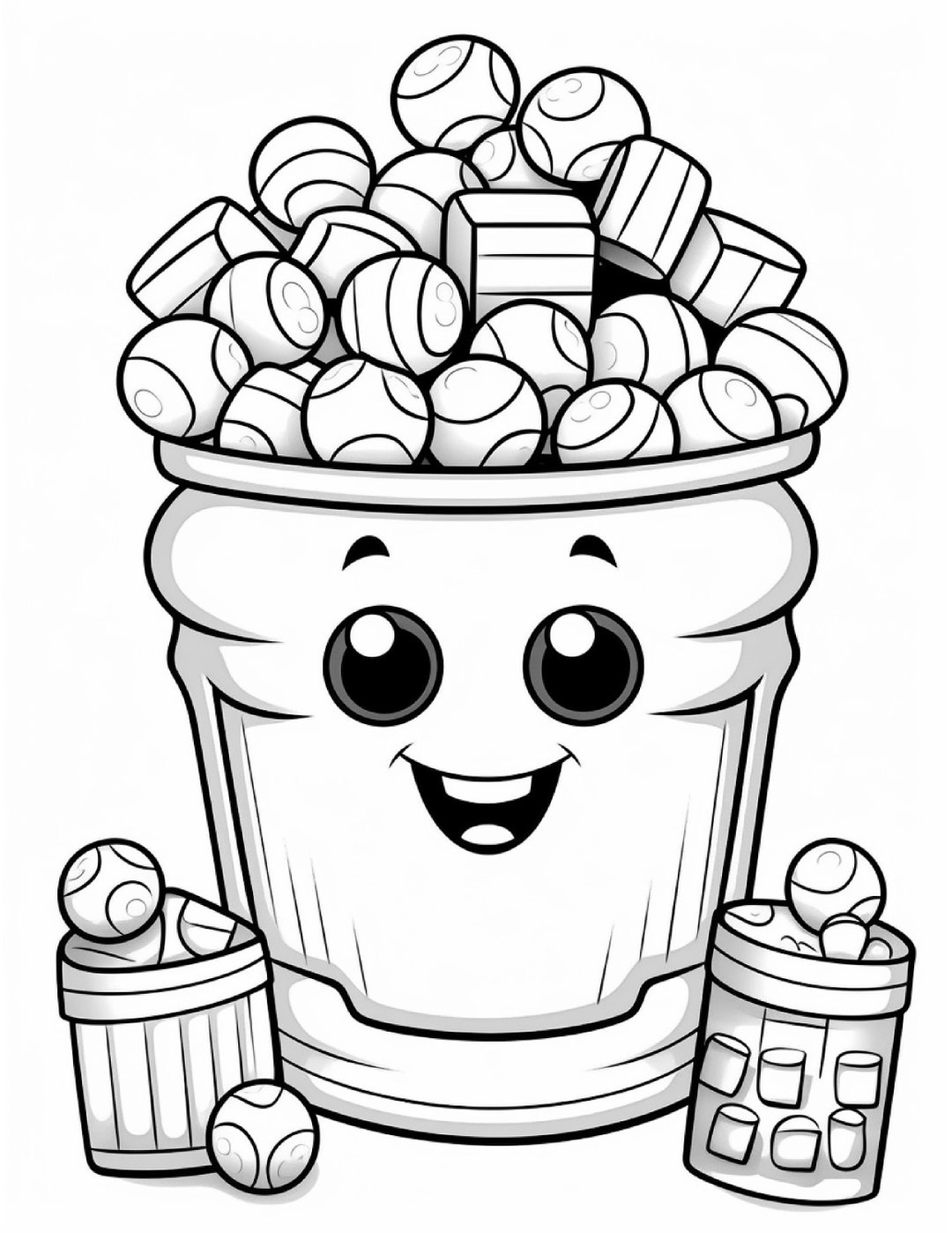 Kawaii Candy Coloring Book for Kids Sweet Treats, Adorable Designs, Fun ...