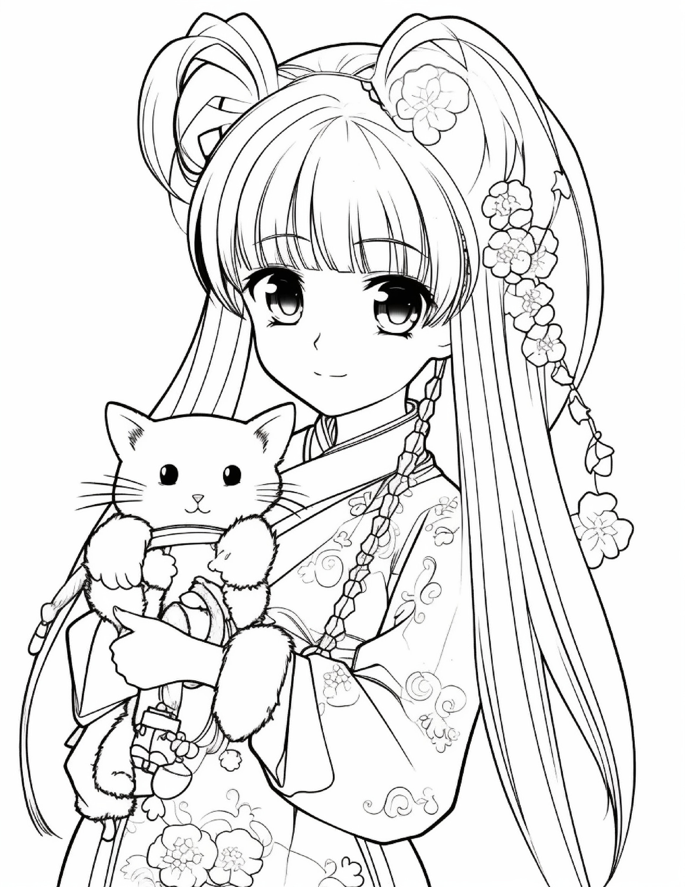Printable Anime Art Coloring Pages for Kids,coloring Activity for ...