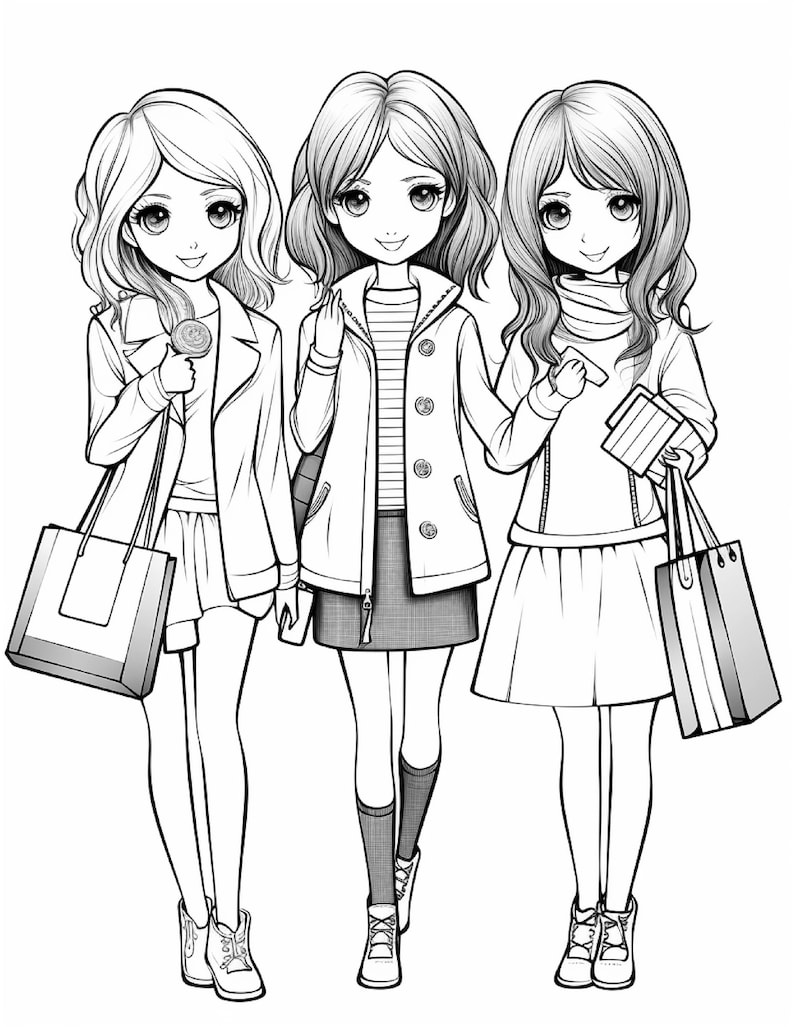 40 Fashion Coloring Pages Set, Bachelorette Party Activity, Brunch ...