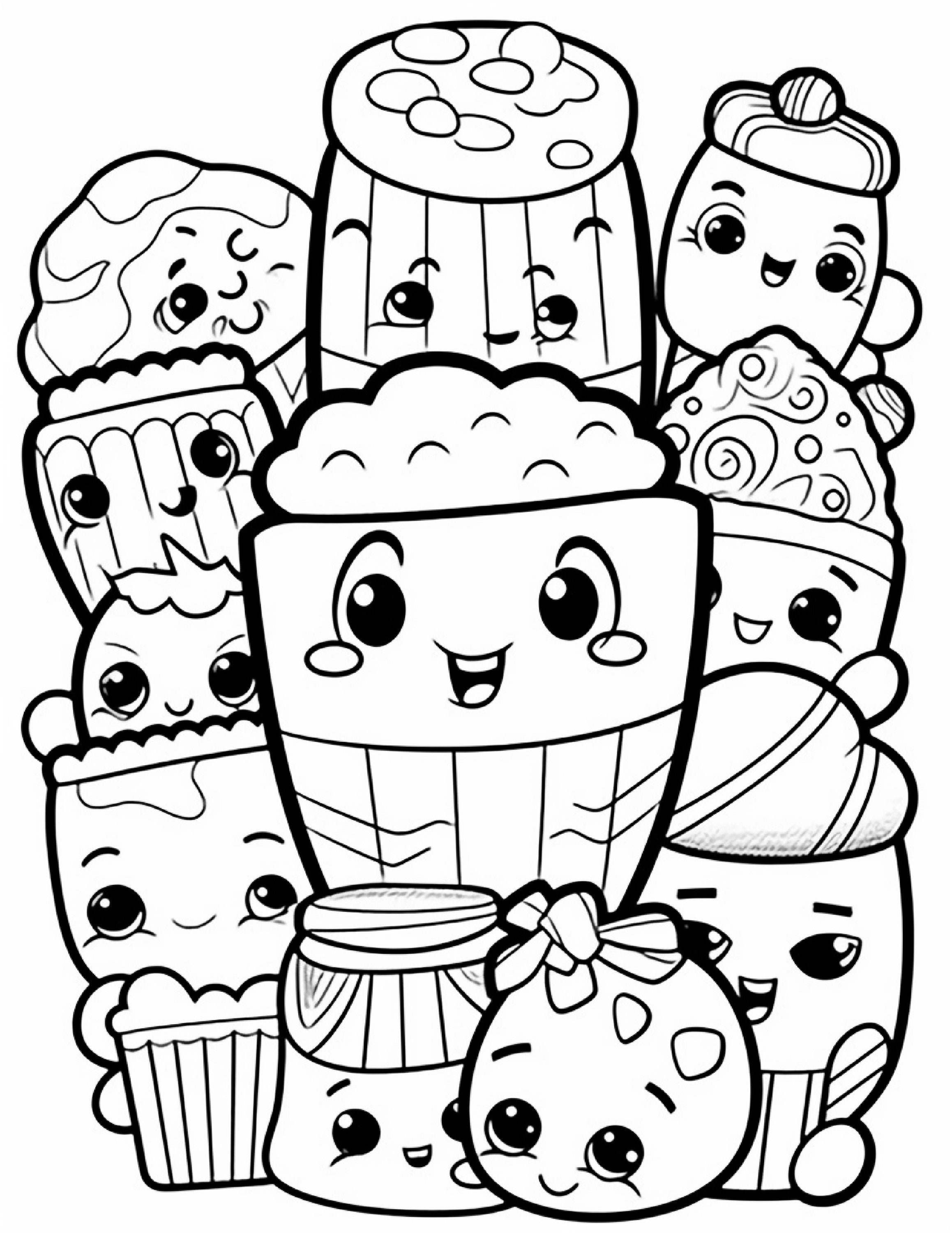 Kawaii Candy Coloring Book for Kids Sweet Treats, Adorable Designs, Fun ...