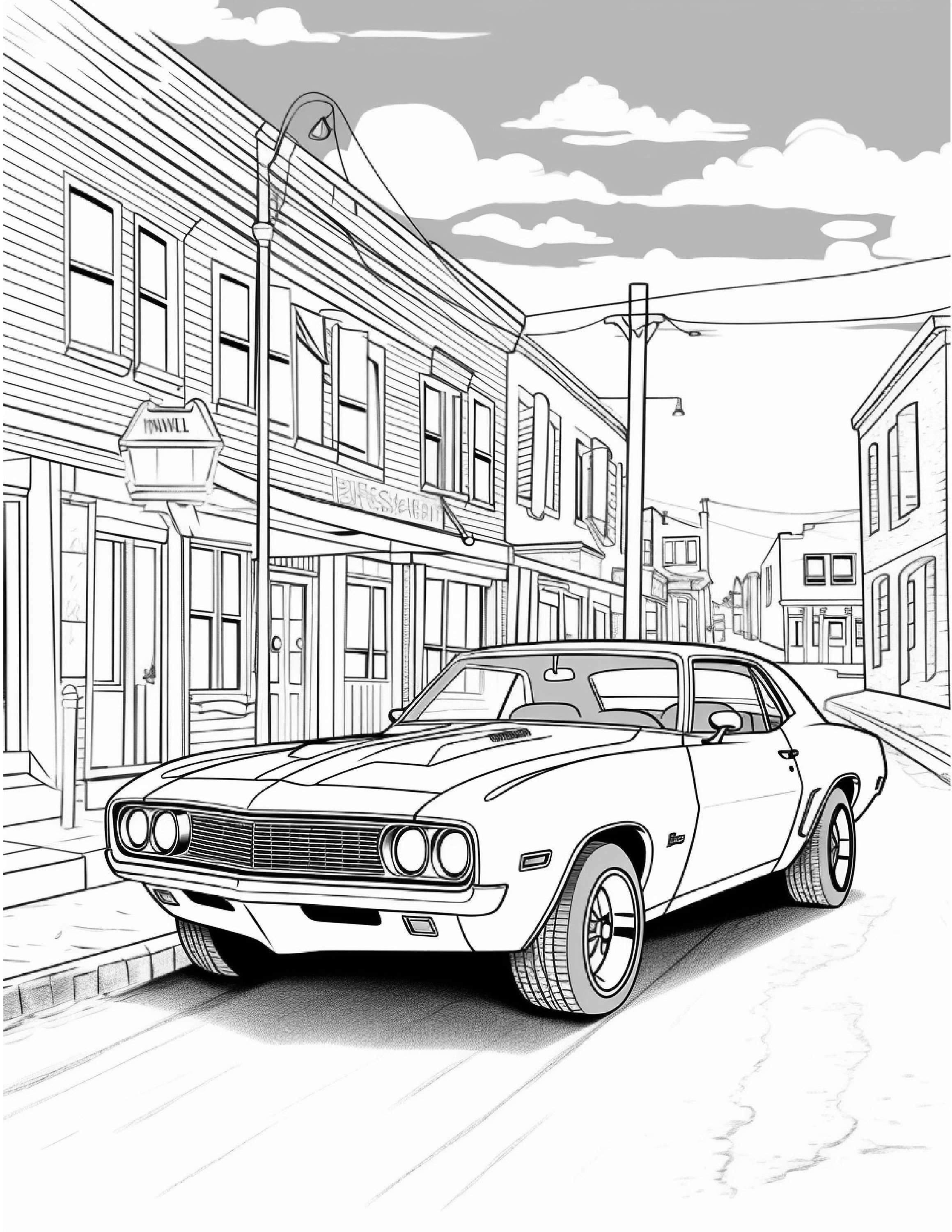70 American Muscle Cars Coloring Pages, Download American Classic Cars ...