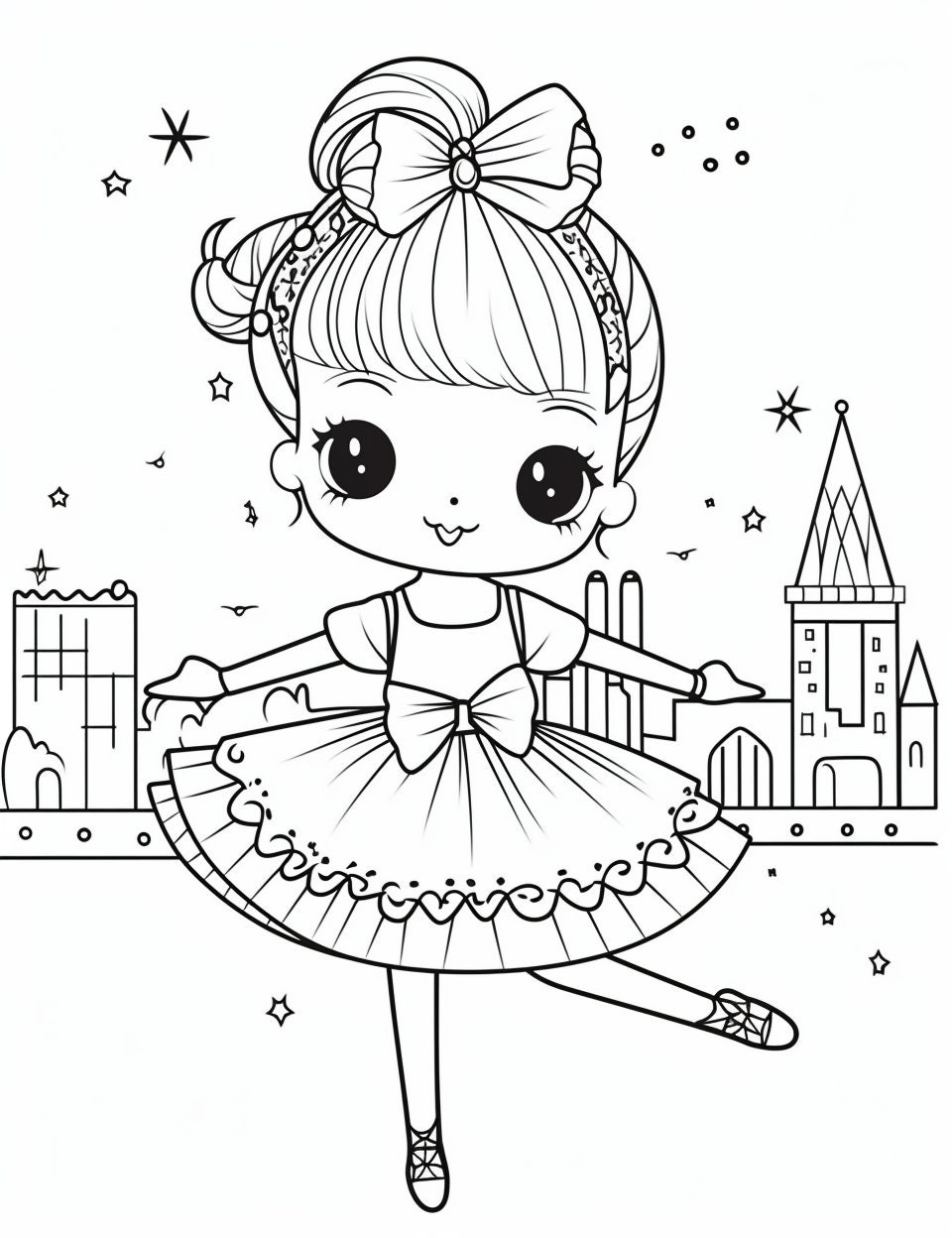 Cute Ballerina Coloring Pages Bundle, Ballet Dance Coloring Book for ...