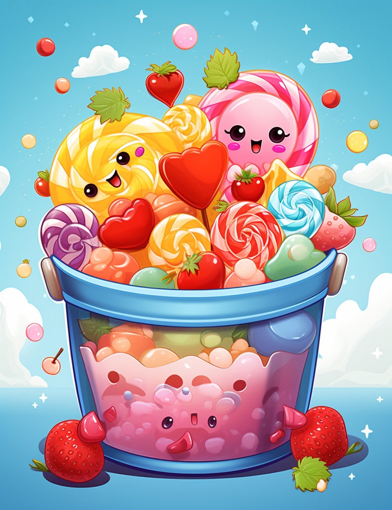 Kawaii Candy Coloring Book for Kids Sweet Treats, Adorable Designs, Fun ...