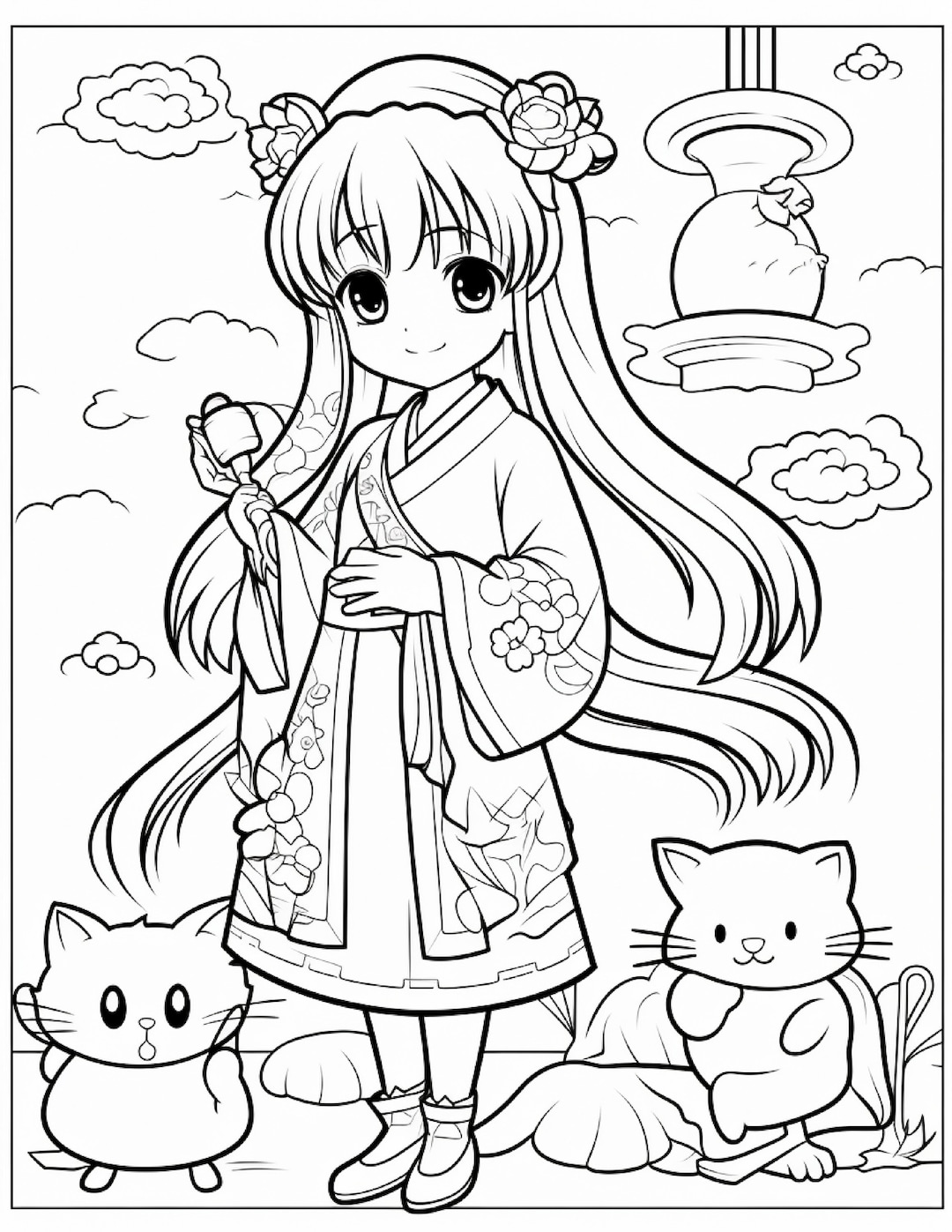 Anime Coloring Pages Vol 2 - Etsy