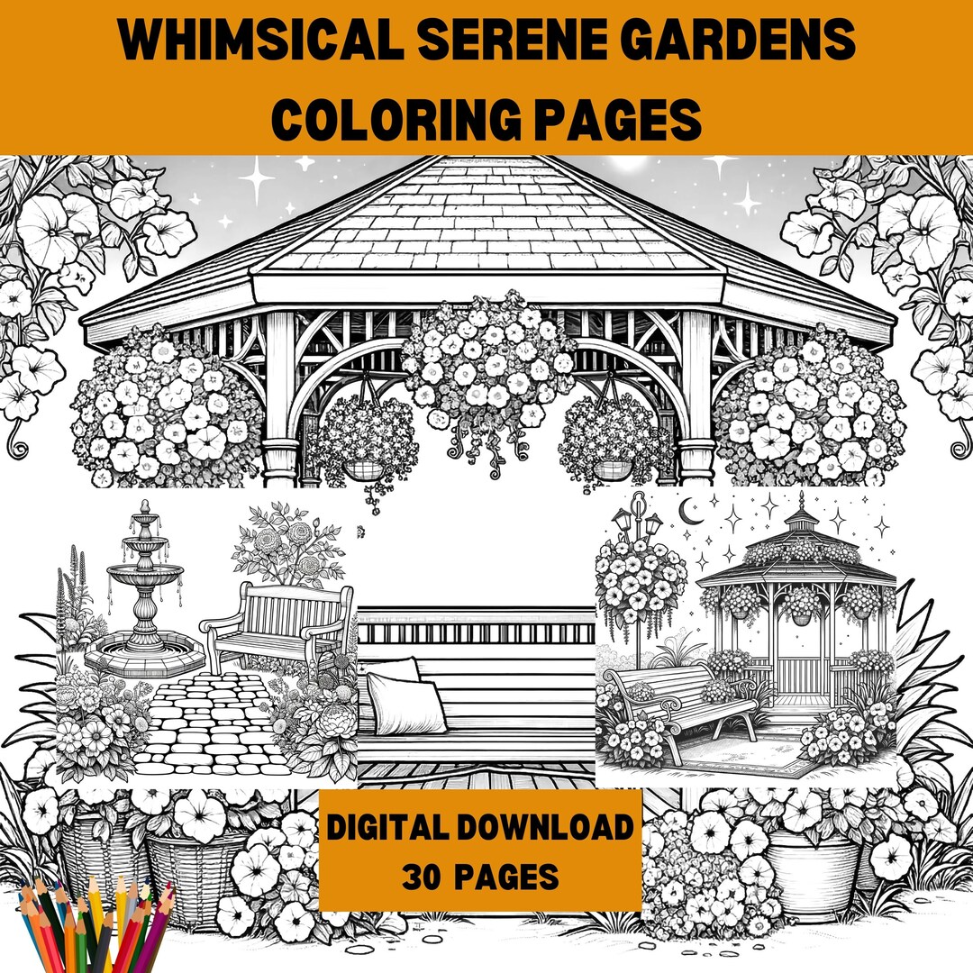 Whimsical Garden Coloring Book Vibrant Art Therapy for Adults and Kids ...