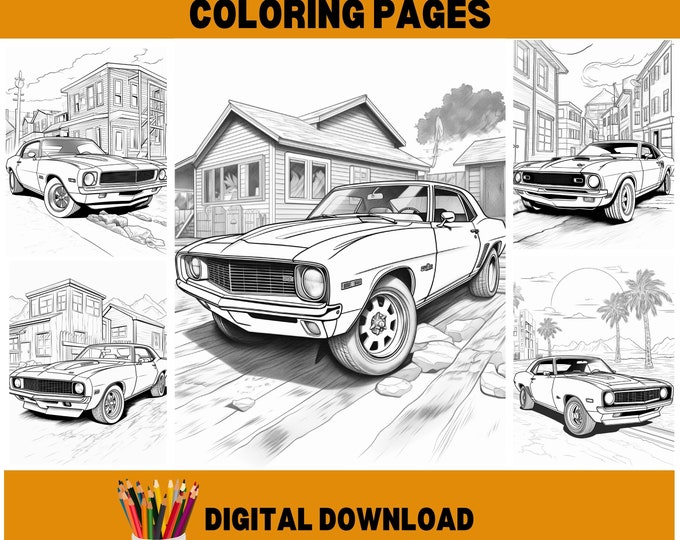70 American Muscle Cars Coloring Pages, Download American Classic Cars ...