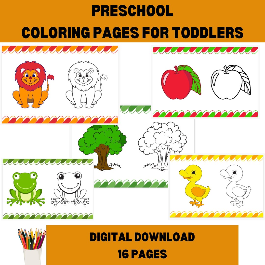 16 Printable Coloring Pages for Kids, Toddlers, Preschoolers, Coloring ...