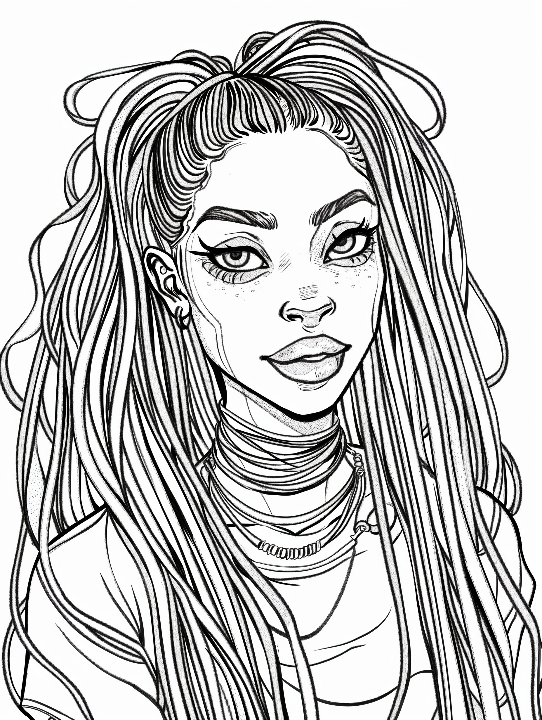 Pretty Woman Coloring Pages for Adults, Pretty Girl Coloring Sheets ...