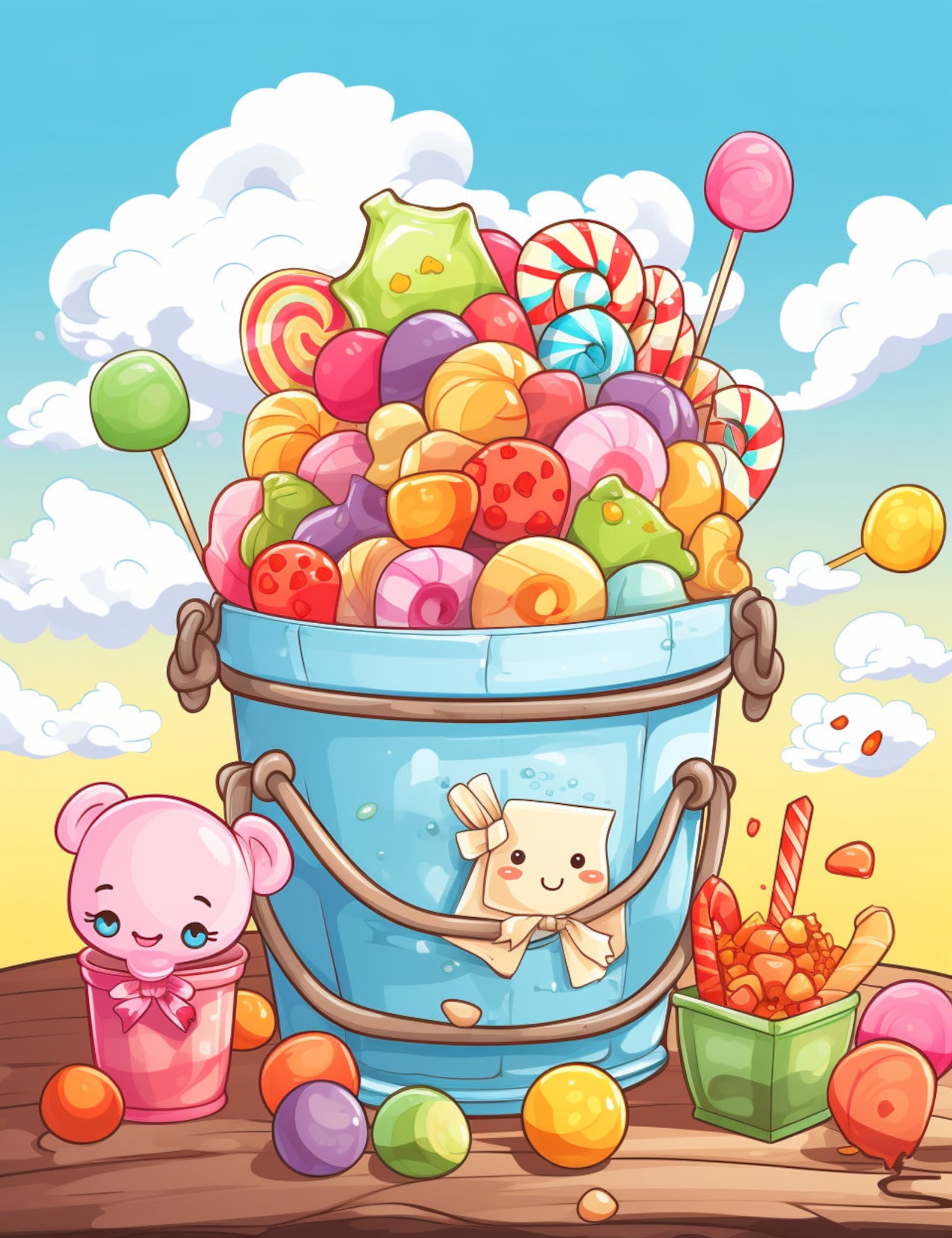 Kawaii Candy Coloring Book for Kids Sweet Treats, Adorable Designs, Fun ...