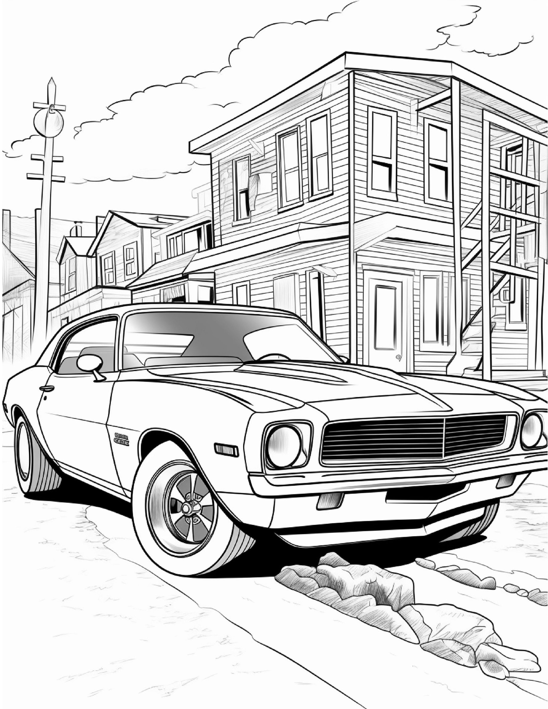 70 American Muscle Cars Coloring Pages, Download American Classic Cars ...