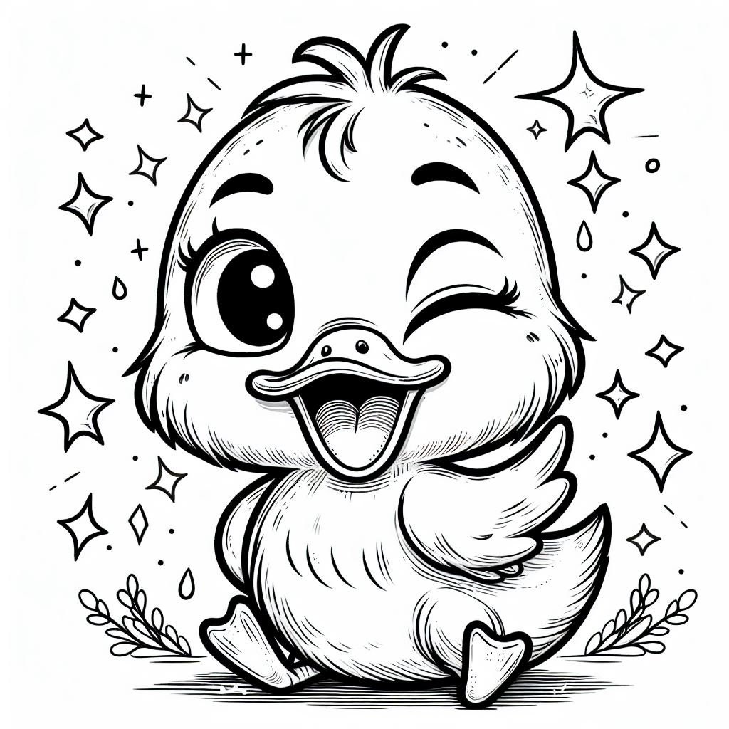 Cute Funny Ducks Coloring Pages for Kids and Adults - Etsy