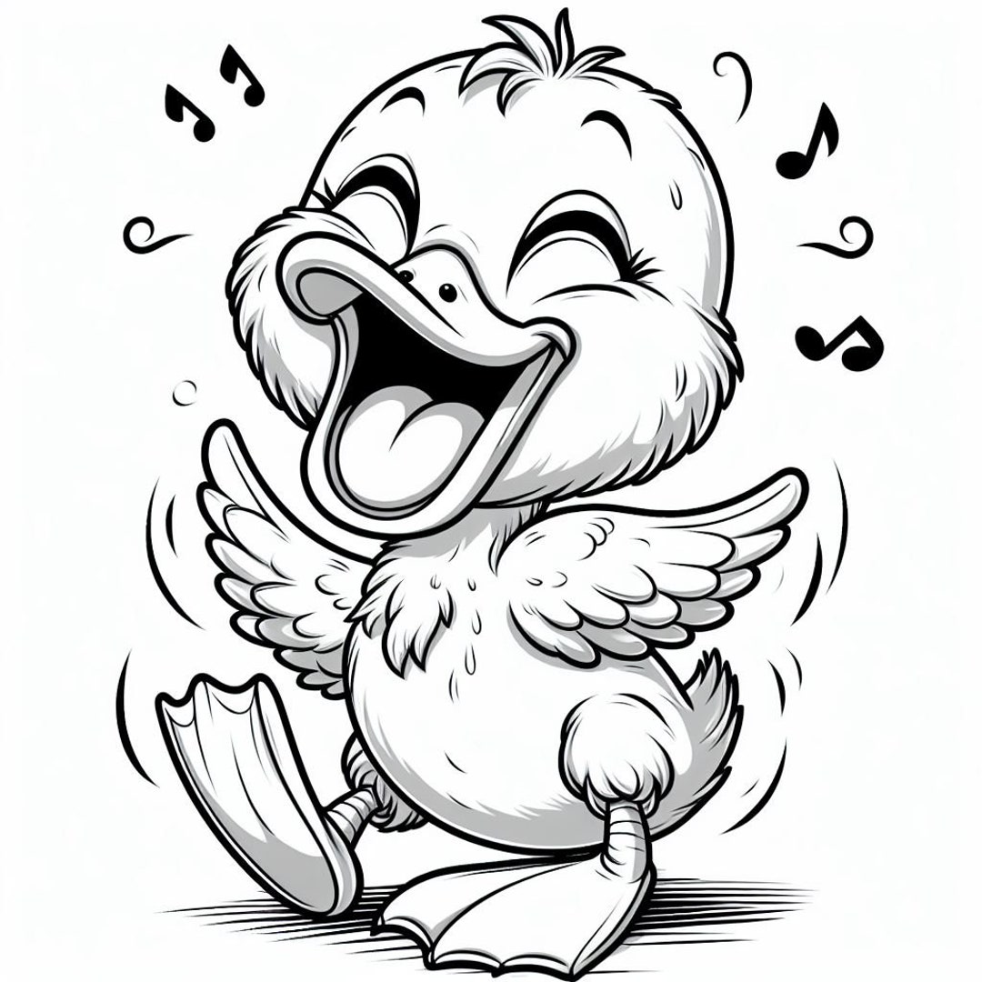 Cute Funny Ducks Coloring Pages for Kids and Adults - Etsy