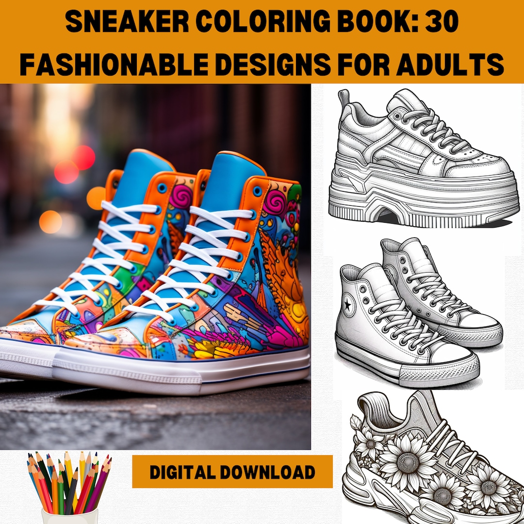 Customizable Shoe Coloring Pages,creative Sneaker Coloring Sheets ...