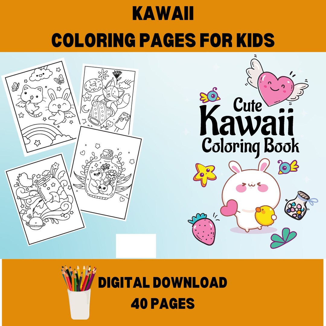 Cute Printable Kawaii Coloring Pages for Kids and Adults, Chibi ...