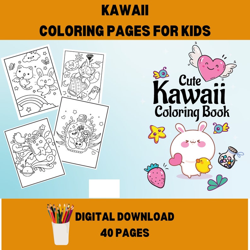 Cute Printable Kawaii Coloring Pages for Kids and Adults, Chibi ...