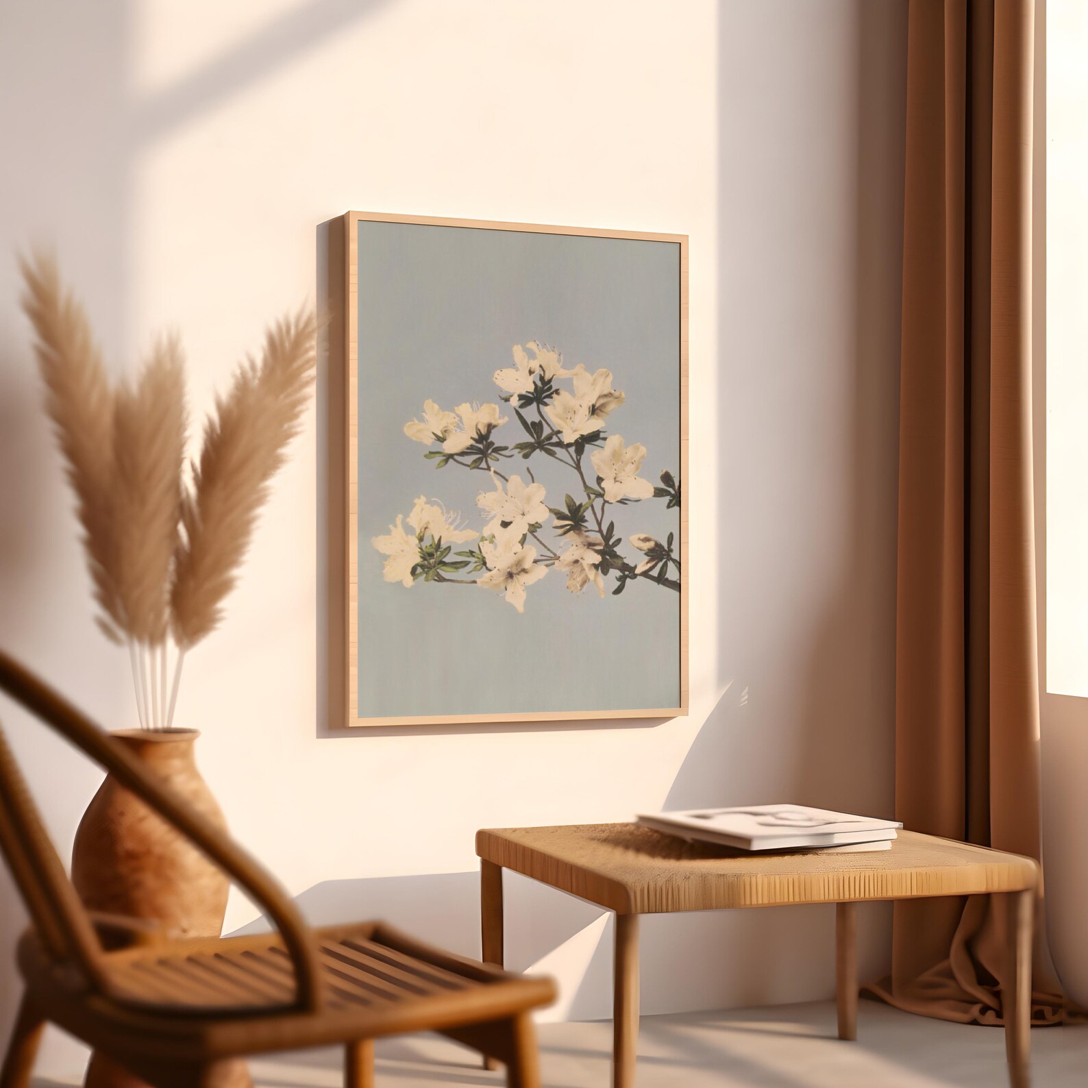 Japanese Azalea Flowers, Printable Wall Art, Ogawa Kazumasa Print, Wabi ...