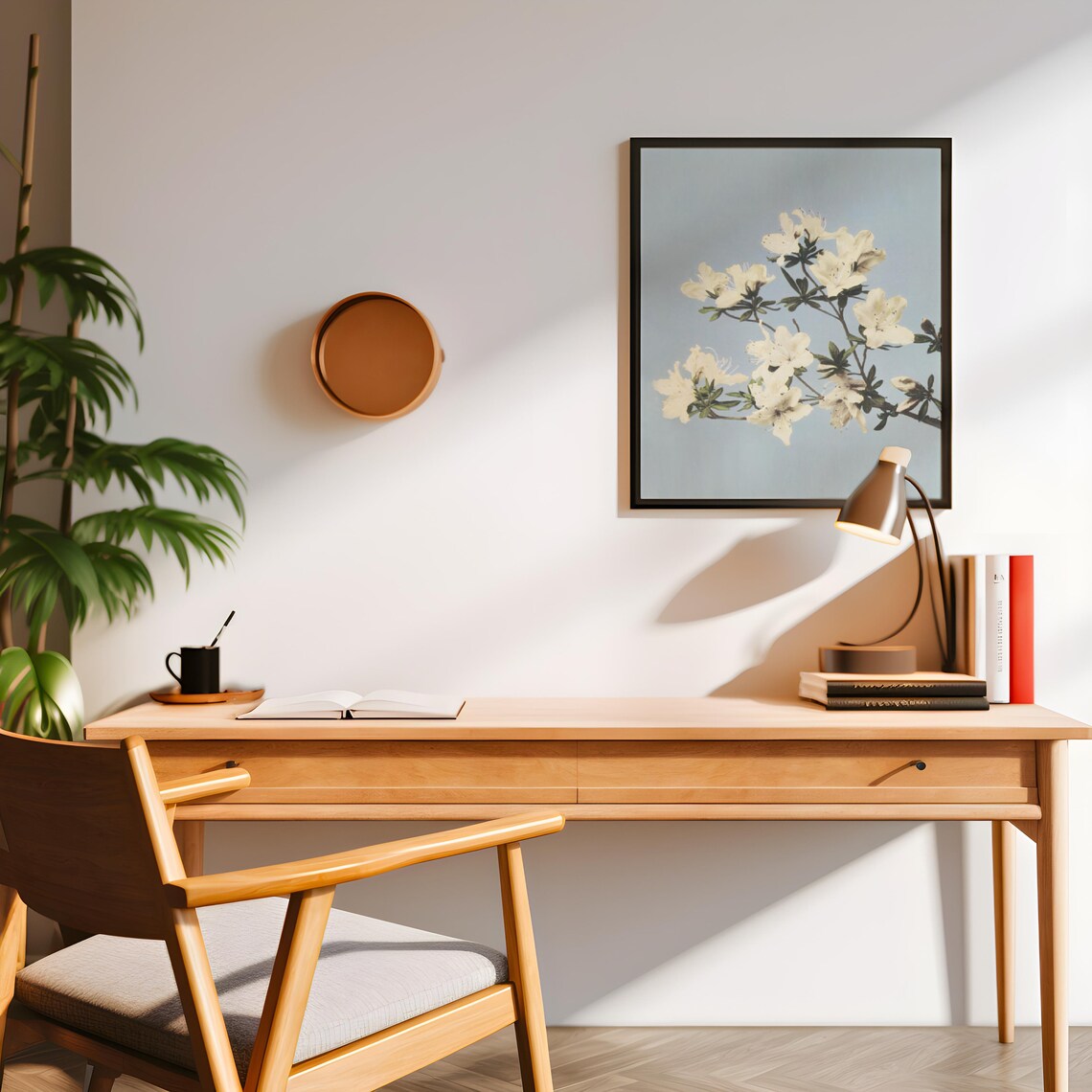 Japanese Azalea Flowers, Printable Wall Art, Ogawa Kazumasa Print, Wabi ...