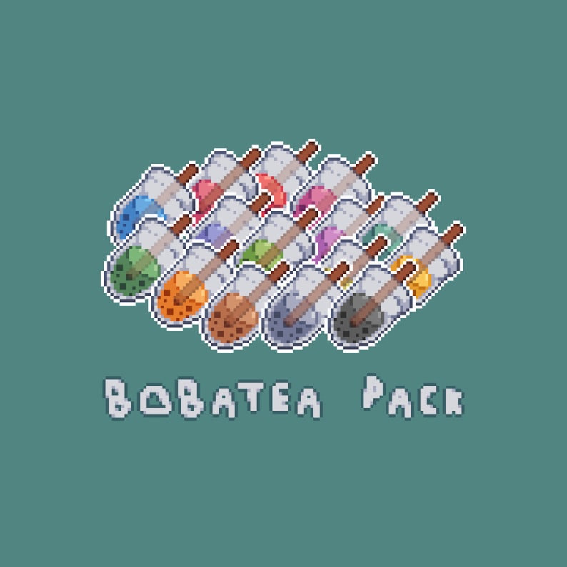 Pixel Art | Boba Tea Asset Pack - Etsy