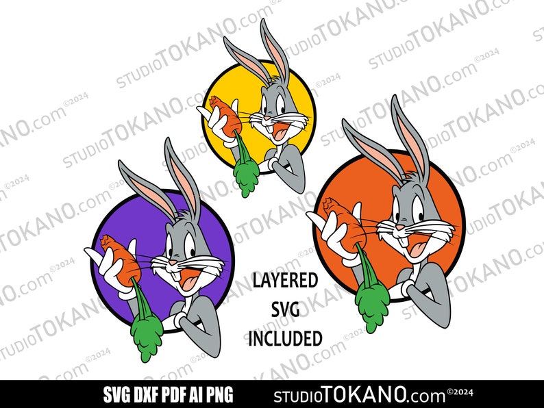 Bugs Bunny Logo Svg, Clipart as Dxf Png Ai Pdf. Vinyl, Stencil and ...