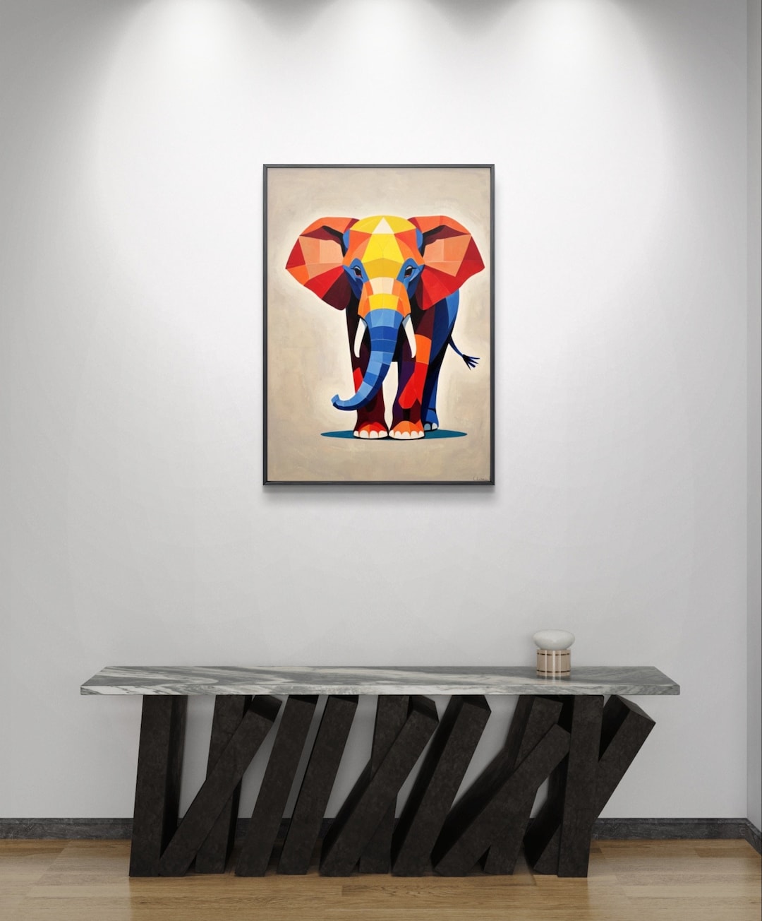 Decorative Colorful Elephant Poster Colorful Polygon Elephant Poster ...