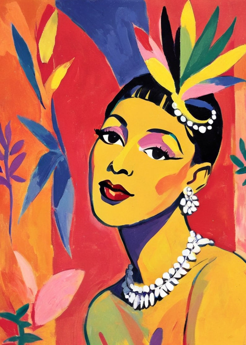 Decorative Poster Joséphine Baker Colorful Josephine Baker Portrait ...